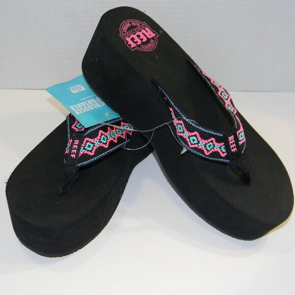 Reef | Shoes | Reef Sandy Hi Black Malibu Sandals Womens Size 9 Pink ...